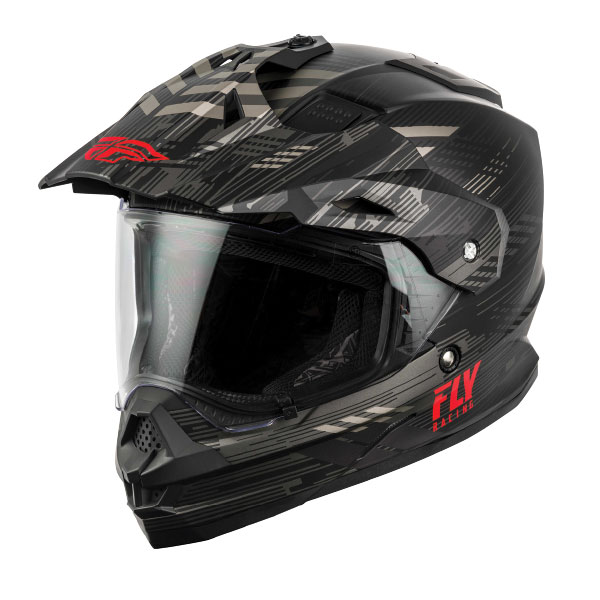 FLY RACING TREKKER QUANTUM DUAL SPORT HELMET XS BLACK/RED SINGLE LENS ...