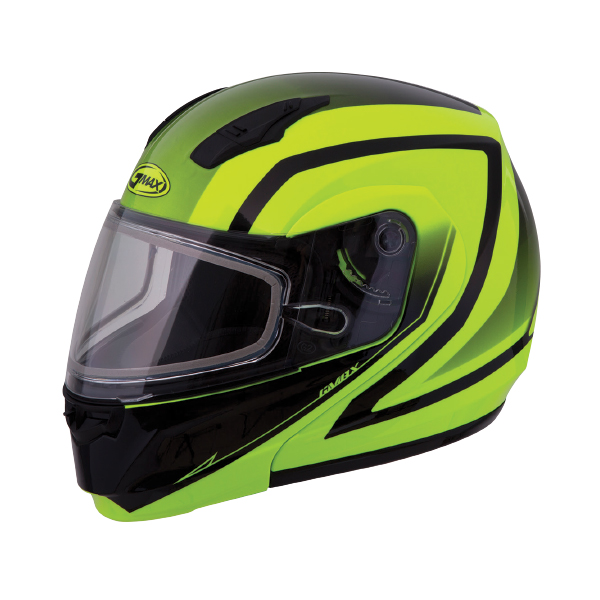 GMAX MD04 DOCKET MODULAR HELMET SIZE XS HIGH-VISIBILITY YELLOW DOUBLE LENS
