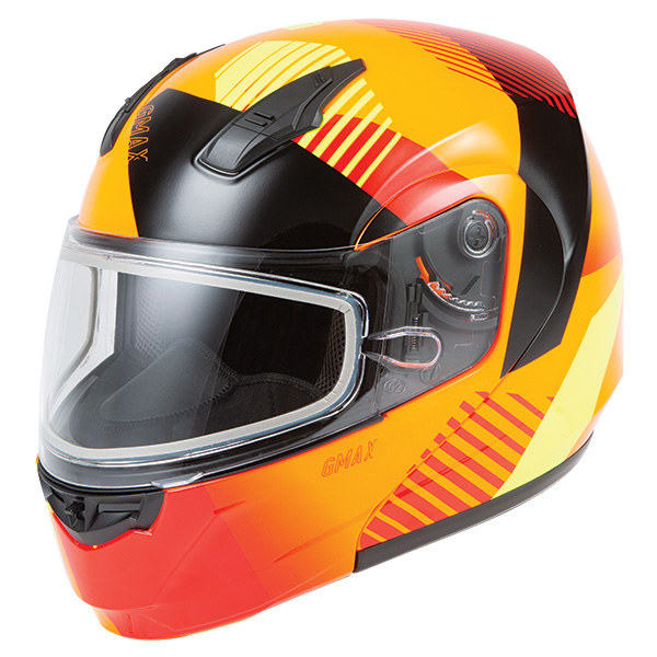 GMAX MD04 RESERVE MODULAR HELMET XL ORANGE/HIGH-VISIBILITY DOUBLE LENS ...