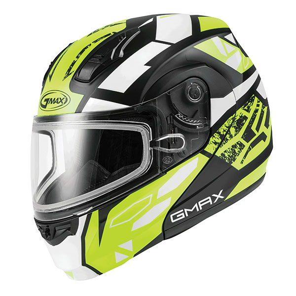 GMAX MD04 FULL FACE MODULAR HELMET 3XL VAULT HIGH-VISIBILITY ELECTRIC ...