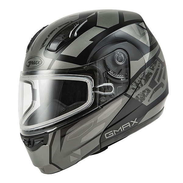 GMAX MD04 FULL FACE MODULAR HELMET 3XL VAULT BLACK/GREY ELECTRIC LENS ...